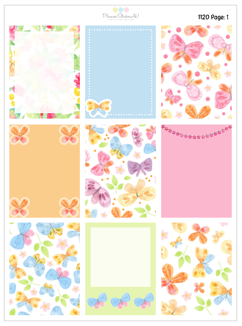 Watercolour Butterflies | Weekly Spread | 1120 – Planner Sticker AU