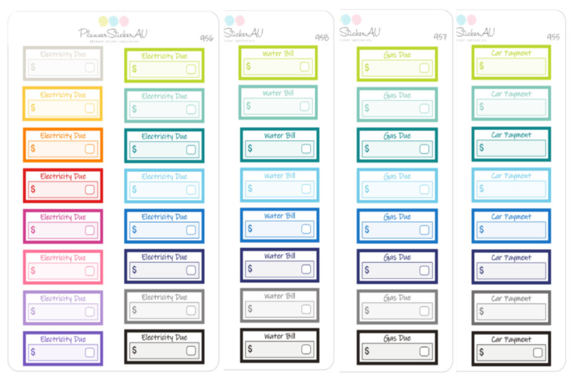 Finance Starter Pack - Standard & Mega Pack – Planner Sticker AU