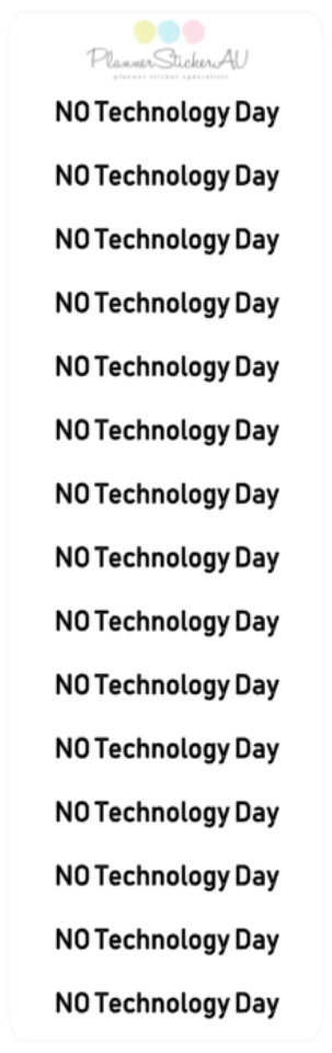 Mini Sheet | No Technology Day | 9177 – Planner Sticker AU