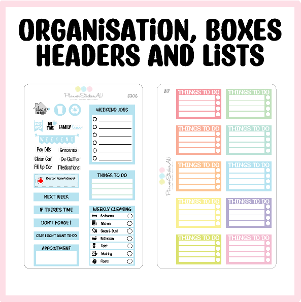 ORGANISATION STICKERS – Planner Sticker AU