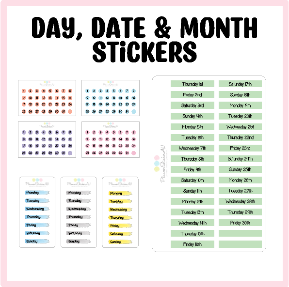 DATE COVERS – Planner Sticker AU