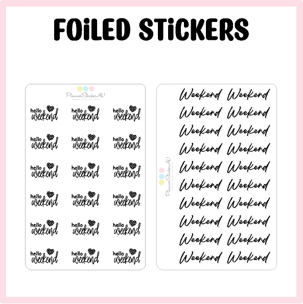 FOILED STICKERS – Planner Sticker AU