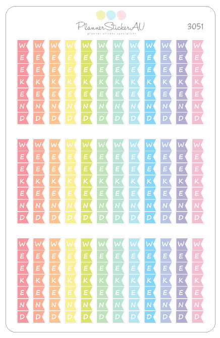 Vertical Weekend Banners | 3051 – Planner Sticker AU