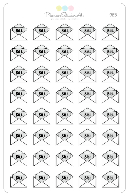 Bill Icon | 985 – Planner Sticker AU