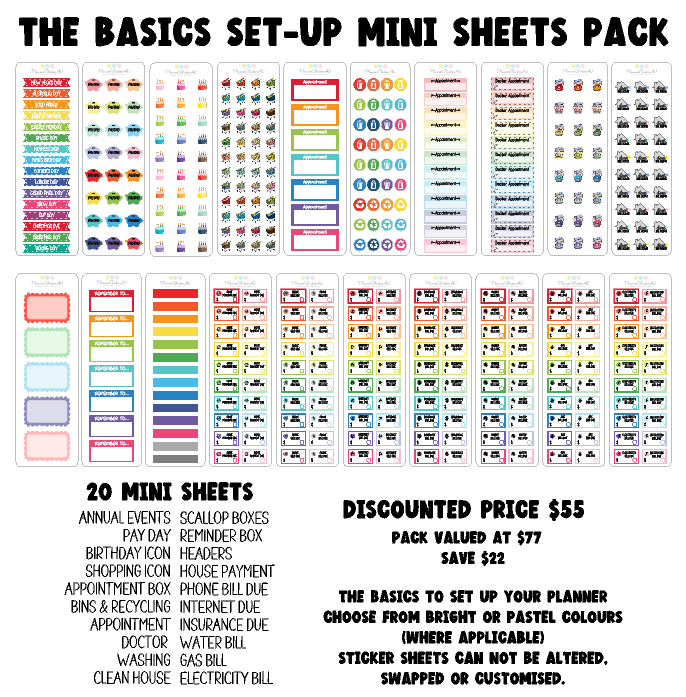 The Basics Set-Up Pack – Planner Sticker AU