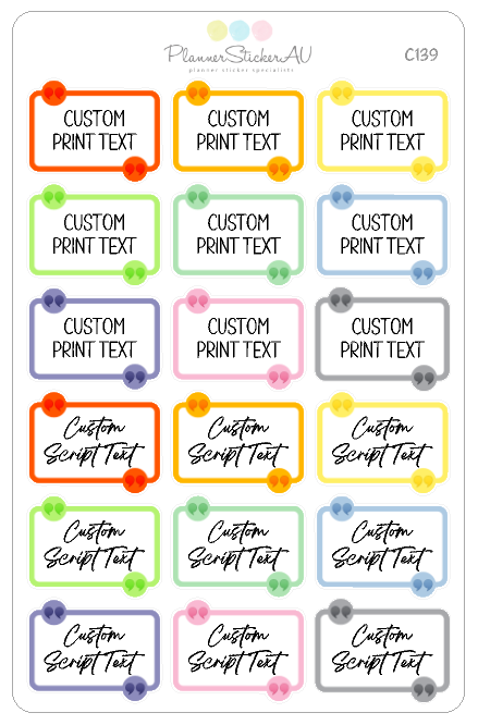 Custom Quote Box | C139 – Planner Sticker AU
