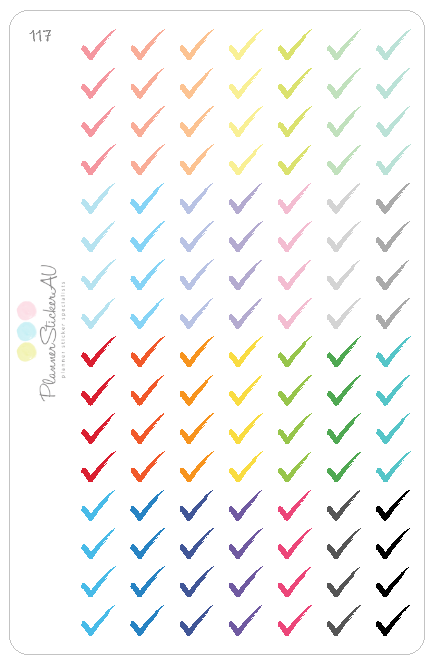 Coloured Tick | 117 – Planner Sticker AU