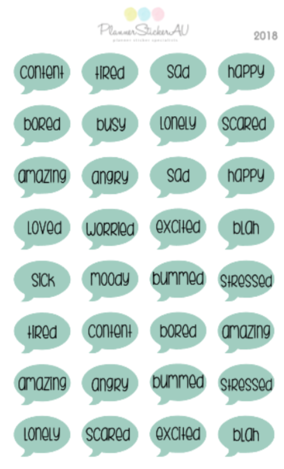 Mood Bubbles | 2018 – Planner Sticker AU