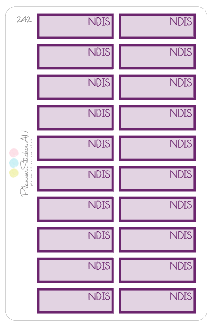 NDIS Quarter Box | 242 – Planner Sticker AU