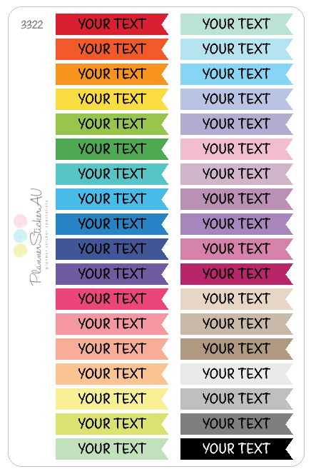 Flag Headers | Custom Text | 3322 – Planner Sticker AU