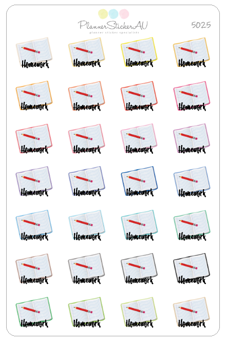 Homework | 5025 – Planner Sticker AU