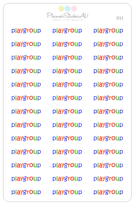 Playgroup | 511 – Planner Sticker AU