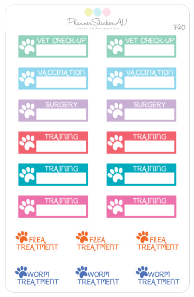 Pet Care Reminders | 760 – Planner Sticker AU