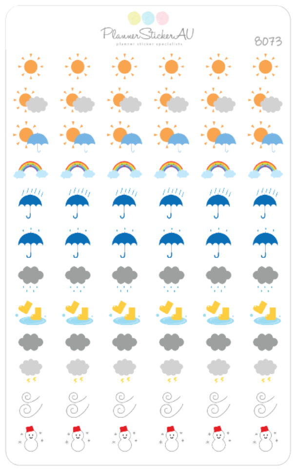 Mini Weather Icons | 8073 – Planner Sticker AU