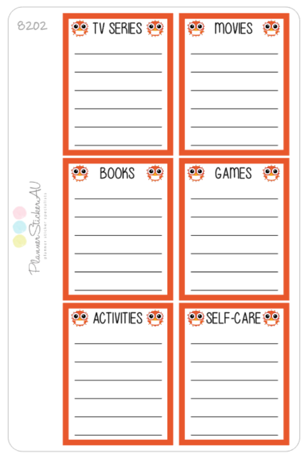 Quarantine Activity List | 8202 – Planner Sticker AU