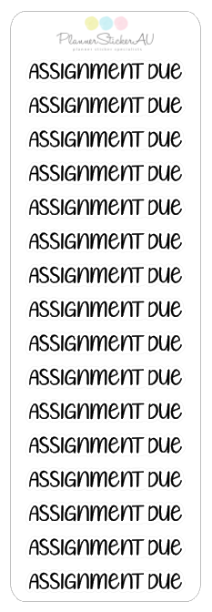 Mini Sheet | Assignment Due | 9254 – Planner Sticker AU