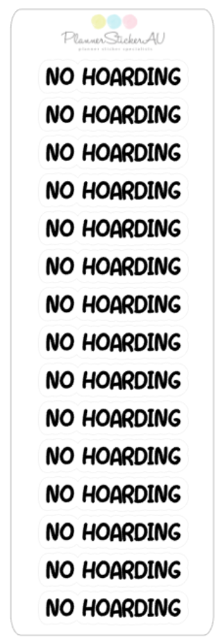 No Hoarding | 9321 – Planner Sticker AU