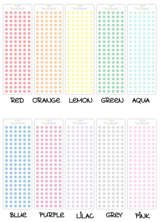 Mini Sheet | Transparent Dots | 10 Colours | 9360 – Planner Sticker AU