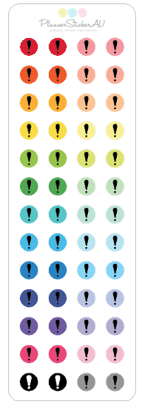 Mini Sheet | Reminder: Exclamation Mark | 9706 – Planner Sticker AU