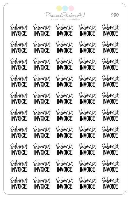 Submit Invoice | 980 – Planner Sticker AU