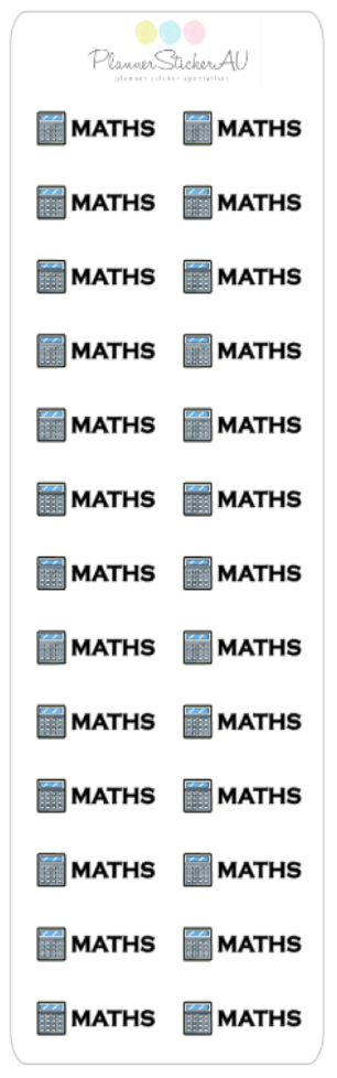 Mini Sheet | School | Maths | 9152 – Planner Sticker AU
