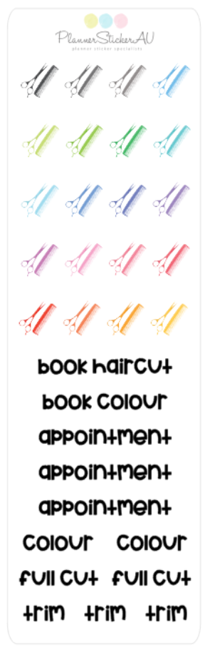 Mini Sheet | Hair Cut & Colour | 9084 – Planner Sticker AU