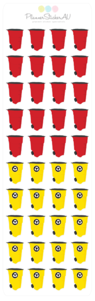 Mini Sheet | Red Bin + Recycling Reminder | 9074 – Planner Sticker AU