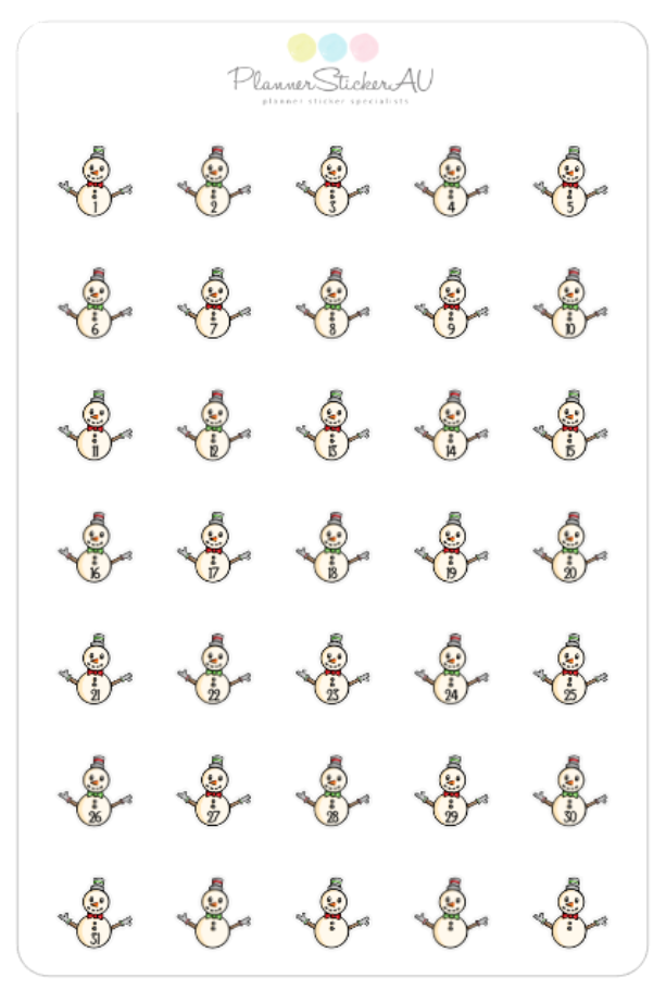 Snowman Date Covers - Small | Hand Drawn by Scout | D14 – Planner ...